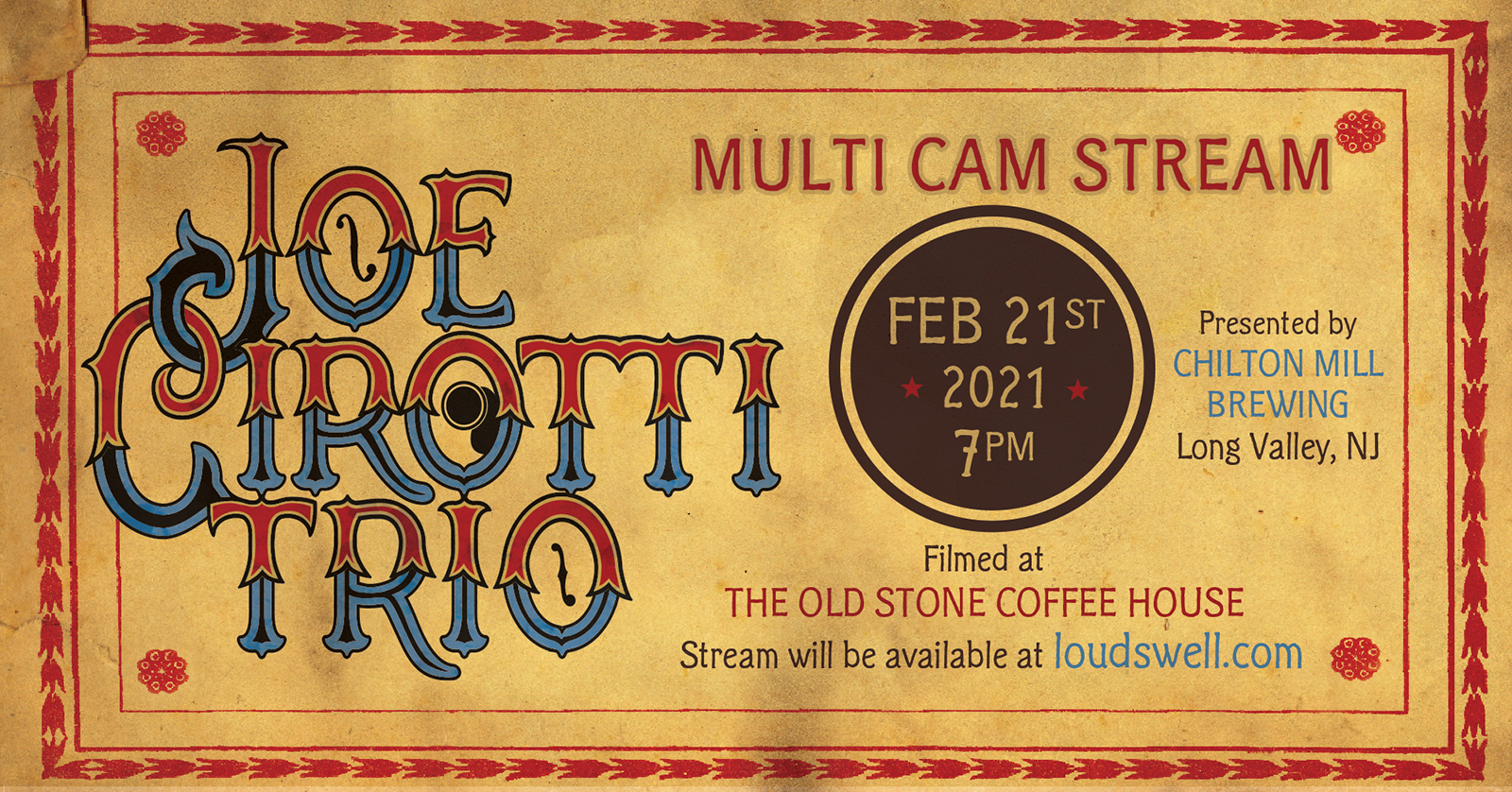 The Joe Cirotti Trio - Multi Cam Video Stream Sunday Night - LoudSwell